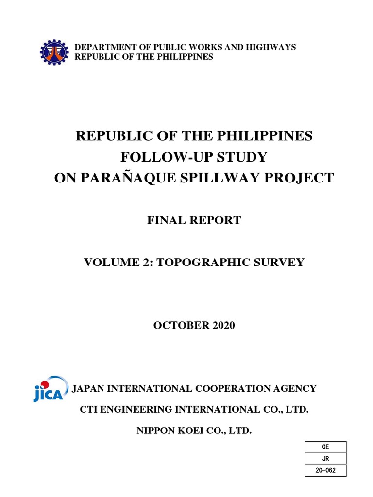 Republic of The Philippines Follow-Up Study On Parañaque Spillway ...