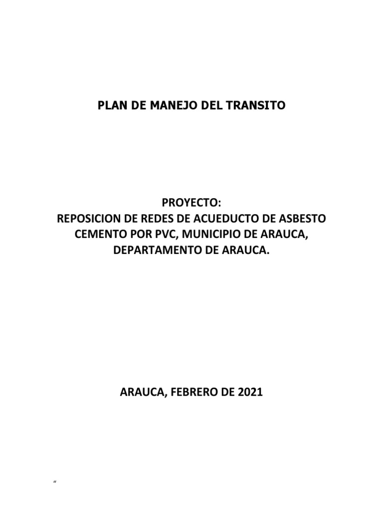 Plan de Manejo de Transito - Area Urbana | PDF | Peatonal | Transporte