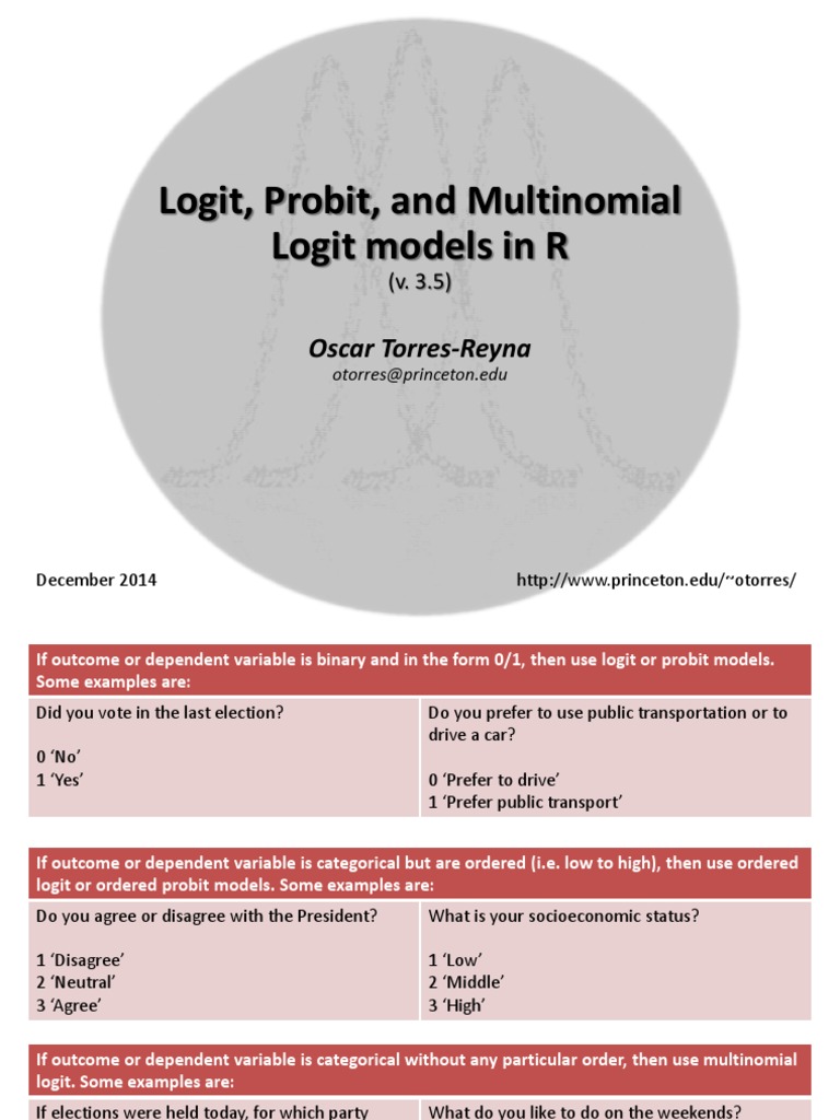 Logit R101 | PDF | Logistic Regression | Multilevel Model