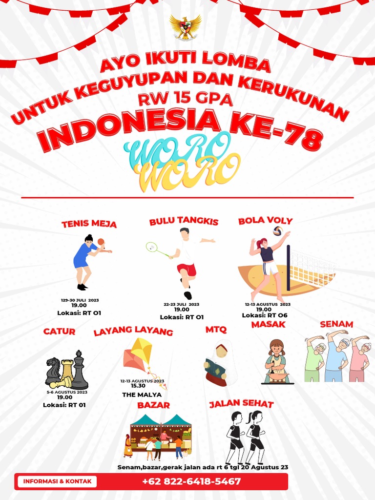 Merah Putih Ilustrasi Lomba Agustusan Poster | PDF