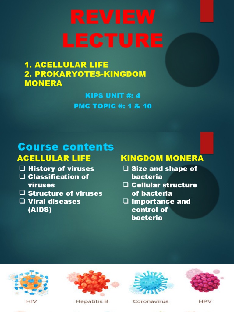 Review Lecture KIPS Unit 4 (CRTS) | PDF | Virus | Bacteria Review Lecture KIPS Unit 4 (CRTS) | PDF | Virus | Bacteria