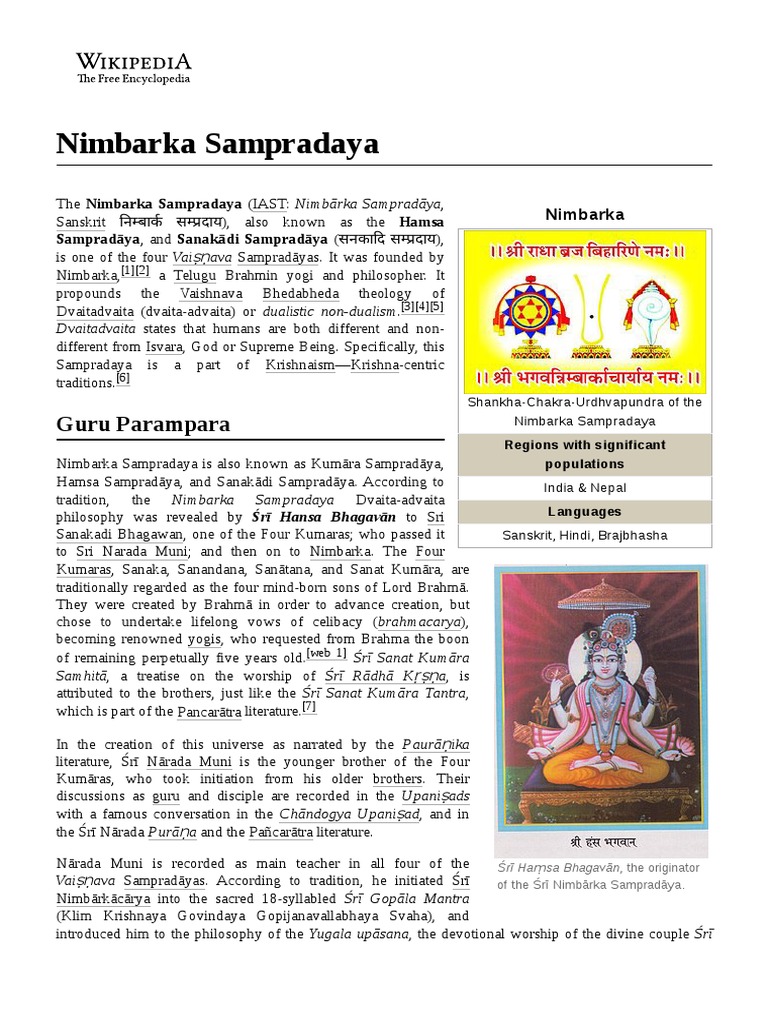 Nimbarka Sampradaya | Download Free PDF | Religious Philosophical ...
