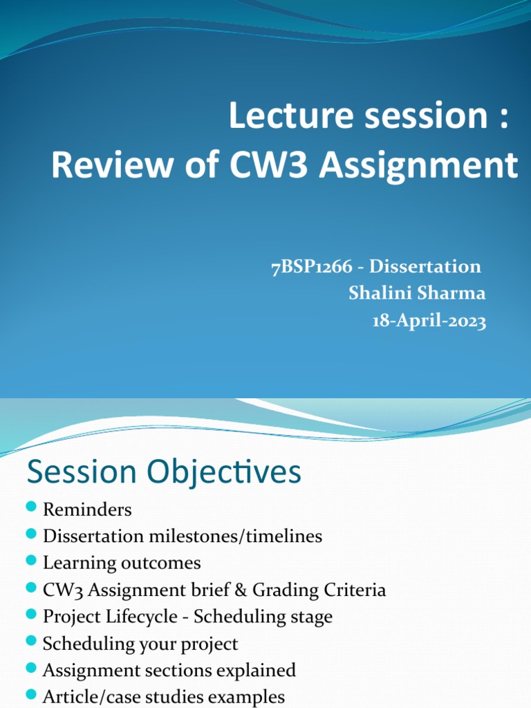 Cw3 Lecture Slides Unit 15 - 3rd Assignment - 18-Apr-2023 - 1071158198 | PDF | Project ...