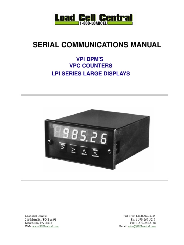 VPI-VSI Communications Manual | Electrical Connector | String (Computer ...