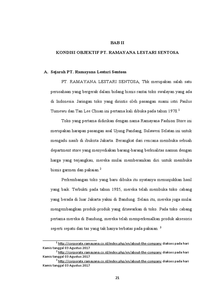 Sejarah dan Profil PT Ramayana Lestari | PDF | Bisnis