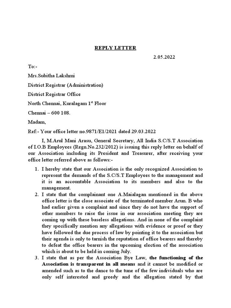 Reply Letter | PDF | Audit | Public Law