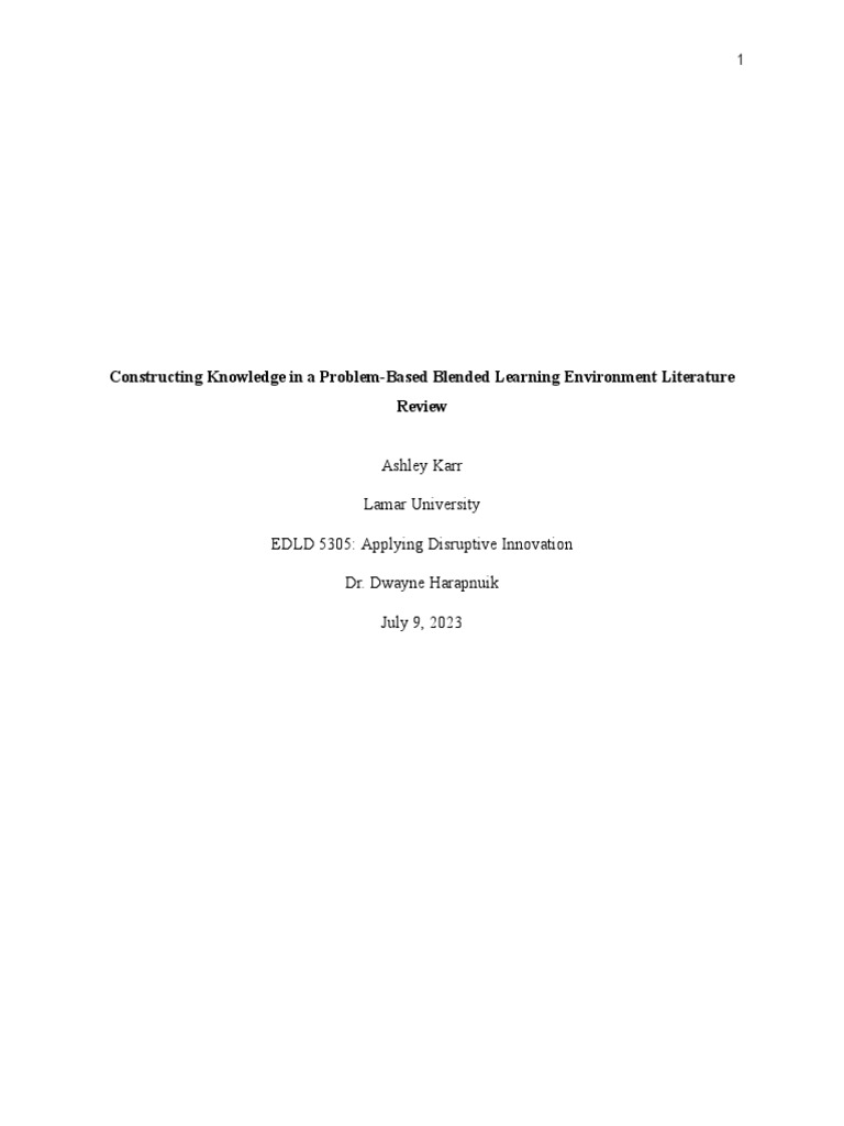 Problem-Based Blended Learning Review | PDF | Constructivism ...