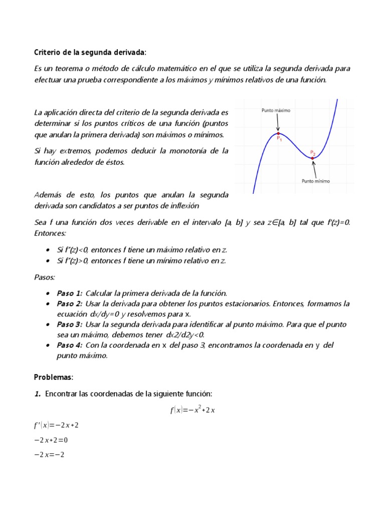 Criterio de la Segunda Derivada | PDF