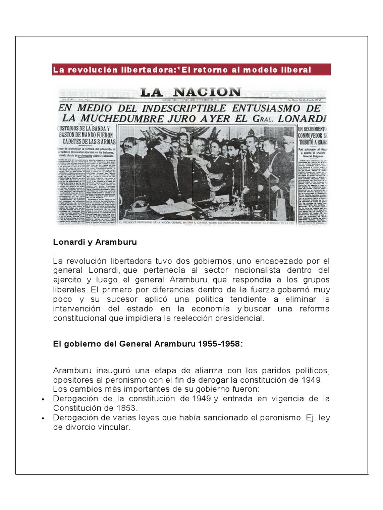 Historia Argentina 1955-1973 | PDF | Argentina | Gobierno