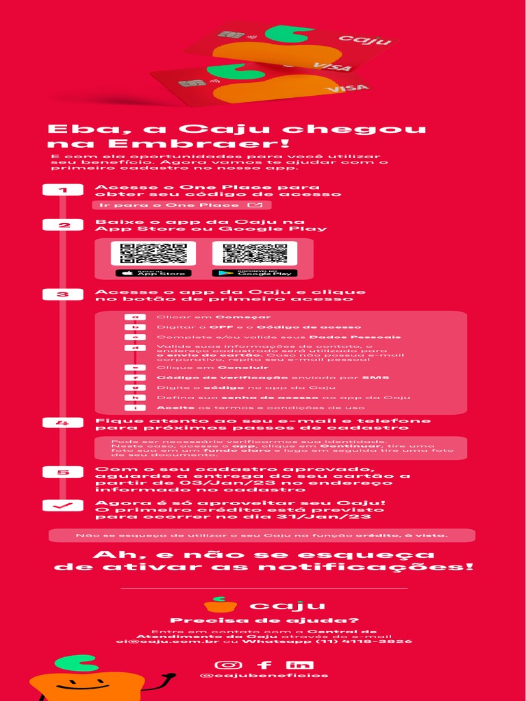 Passo A Passo Cartão CAJU | PDF