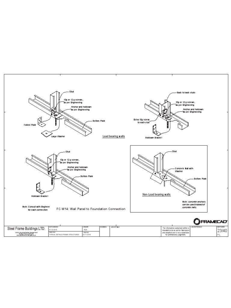 Detail-LGS Wall To Concrete Fixing | PDF | Framing (Construction ...