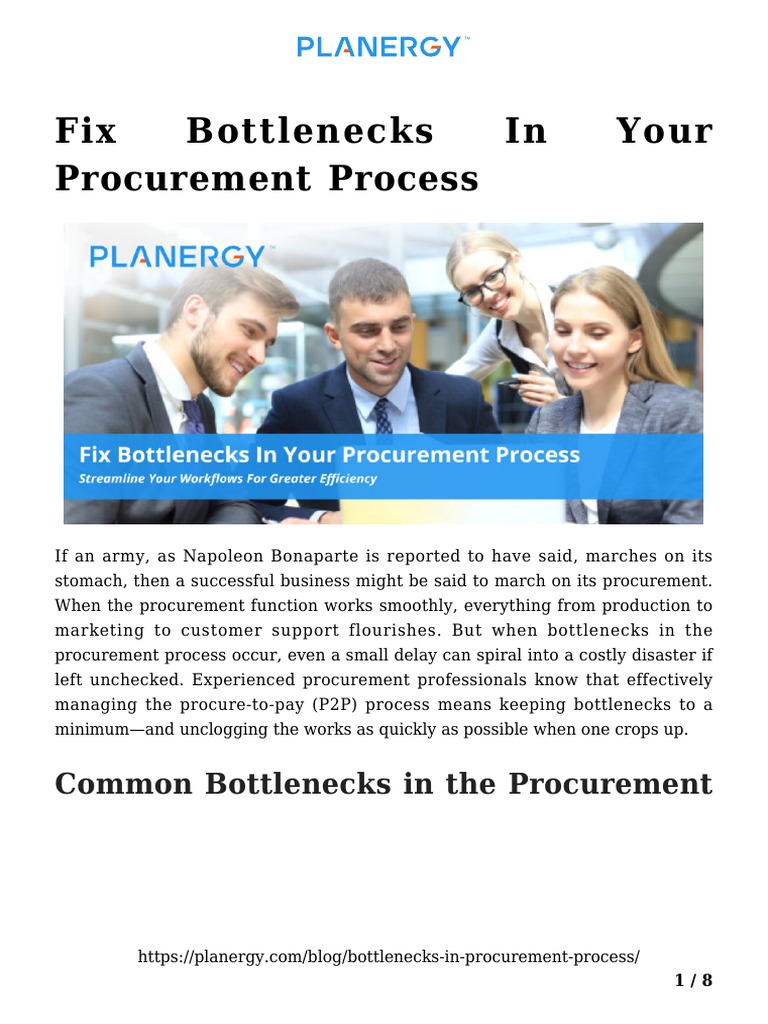 Bottlenecks in Procurement Process | PDF | Procurement | Supply Chain