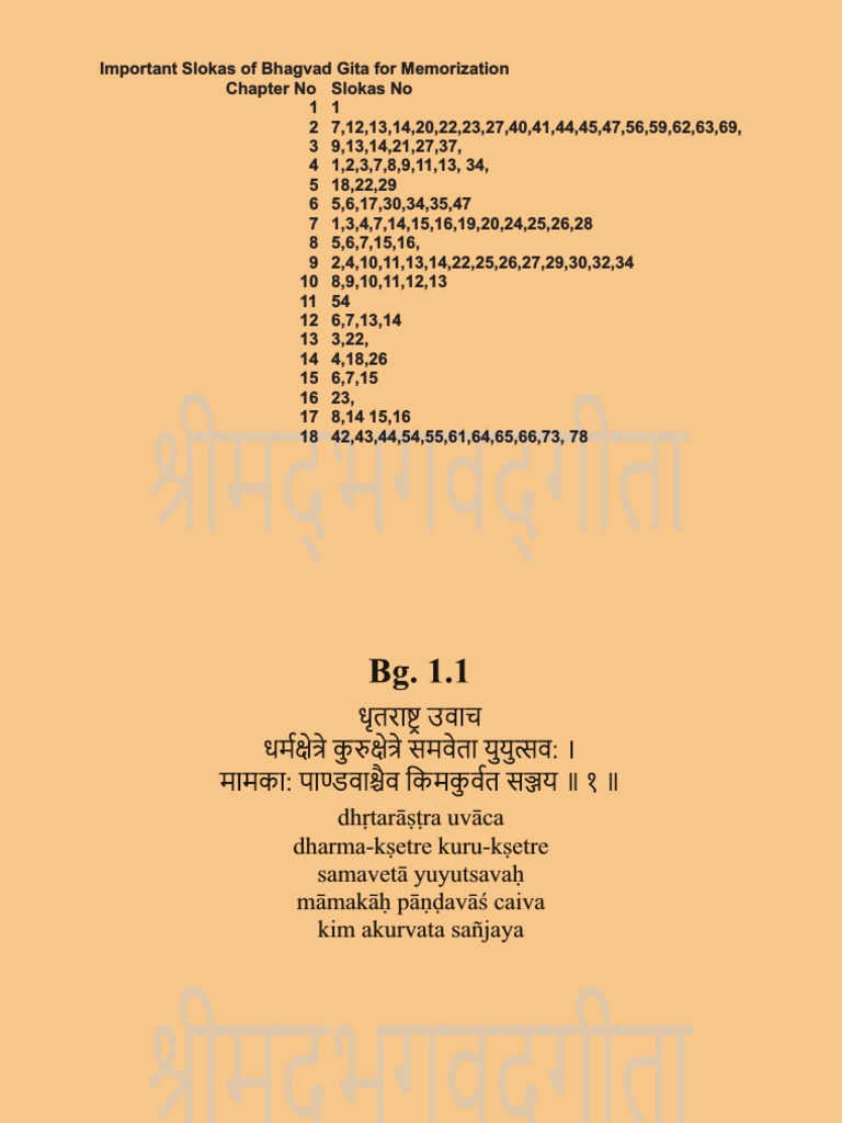108 Imp BG Slokas | PDF