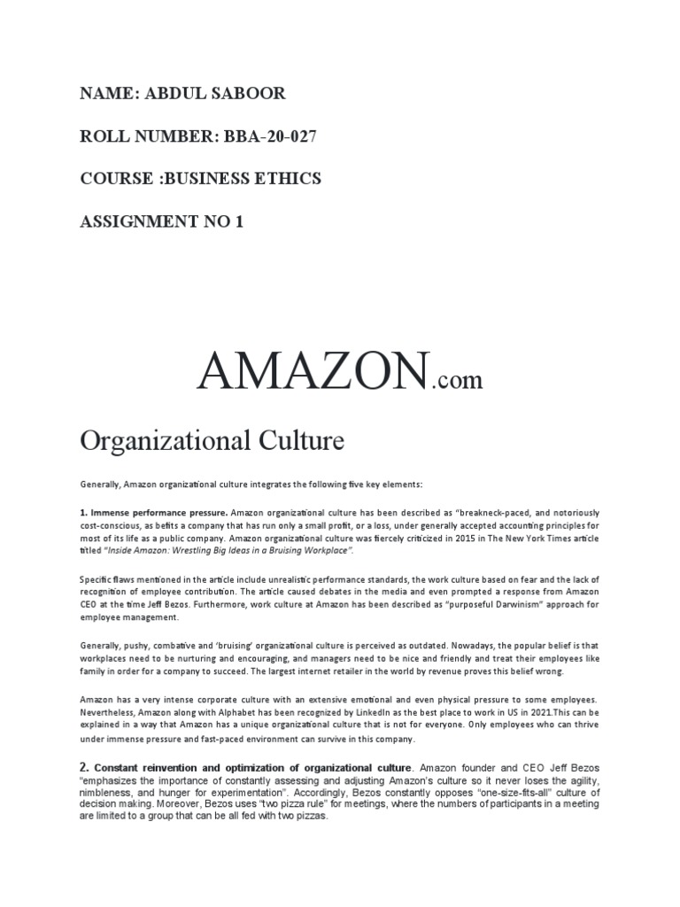AMAZON | PDF | Insider Trading | Organizational Culture