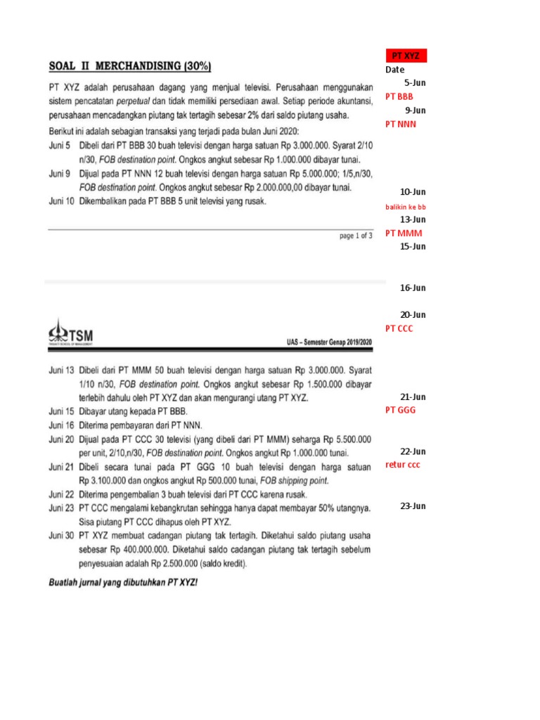 Jawaban & Latihan UAS AKDAS 1 | PDF | Cost Of Goods Sold | Trade