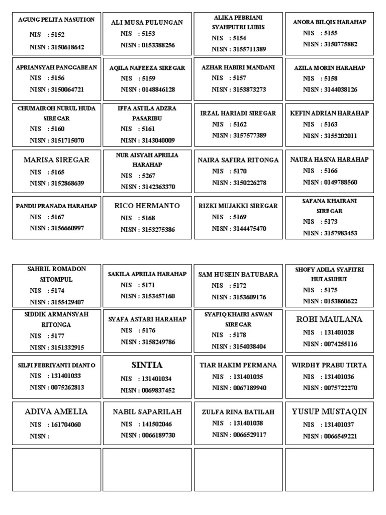 Label Nama Raport | PDF | Cooking, Food & Wine