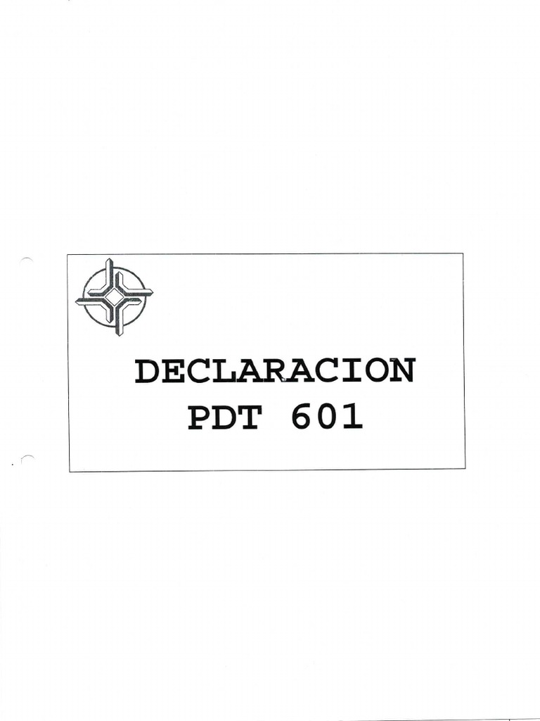 Declaración PDT 601 | PDF