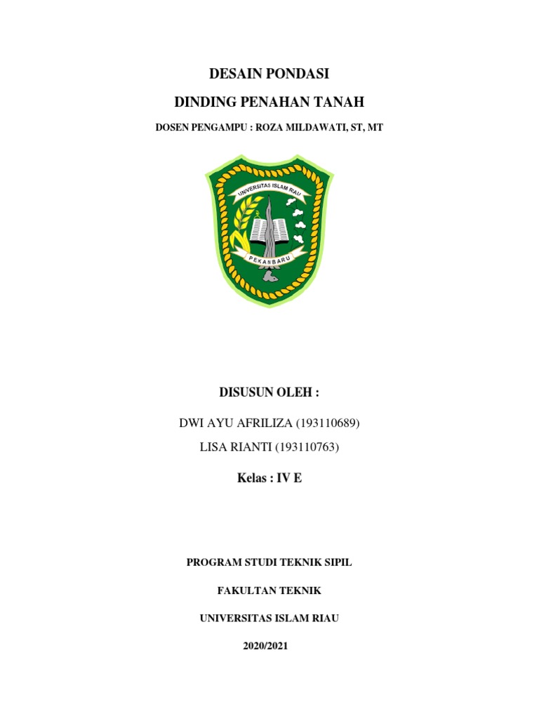 Desain Dinding Penahan Tanah | PDF