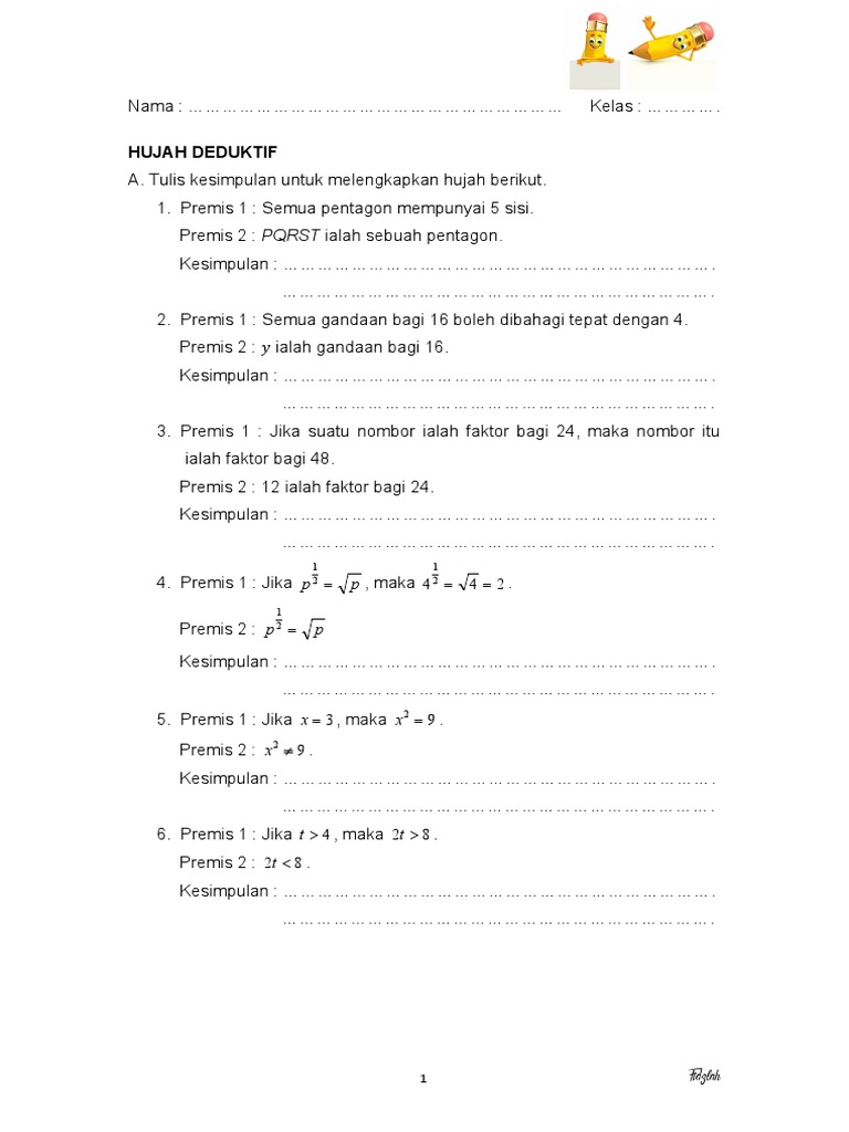 Latihan 2 Penaakulan Logik - Hujah Deduktif | PDF
