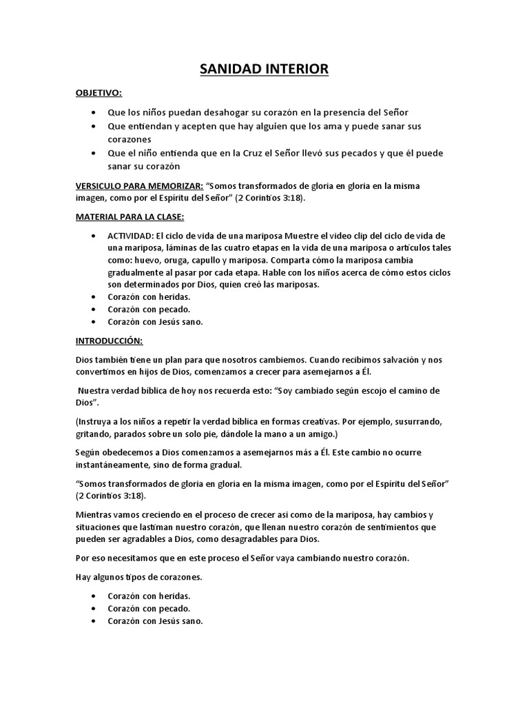 Sanidad Interior | PDF | Relaciones personales, crianza y desarrollo ...
