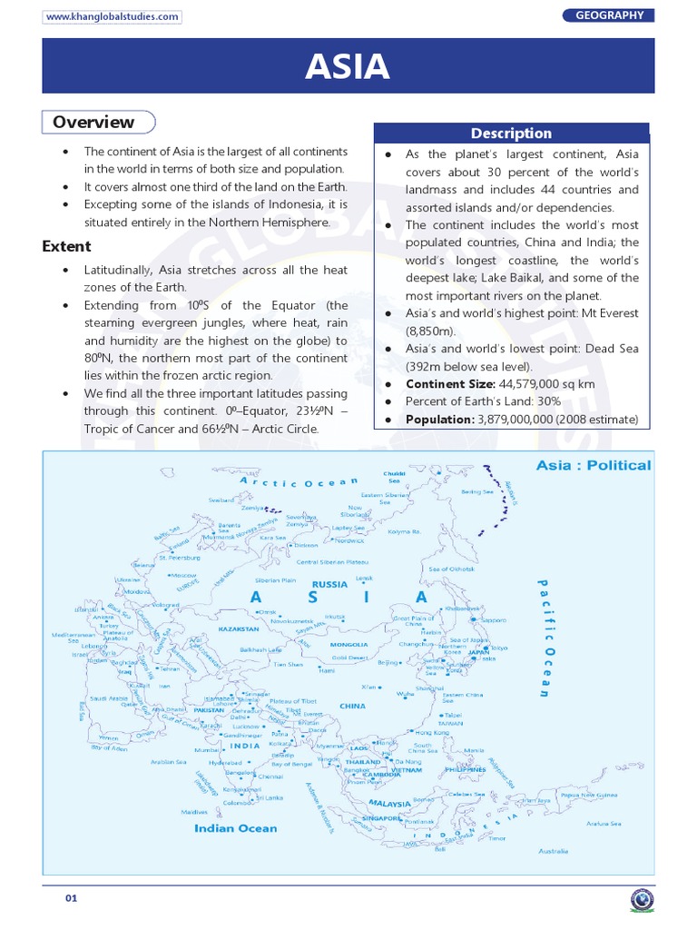 World Geography Asia Notes | Download Free PDF | Rain | Asia