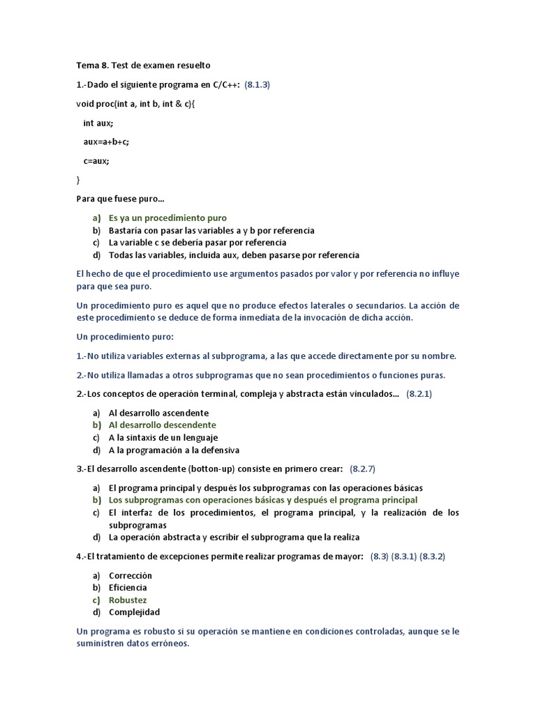 Tema 8.FP - Test de Exámenes Resueltos | PDF | Lenguaje de programación ...