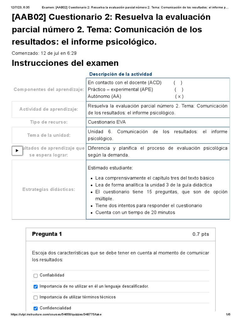 Examen - (AAB02) Cuestionario 2 - Resuelva La Evaluación Parcial Número ... Examen - (AAB02) Cuestionario 2 - Resuelva La Evaluación Parcial Número ...