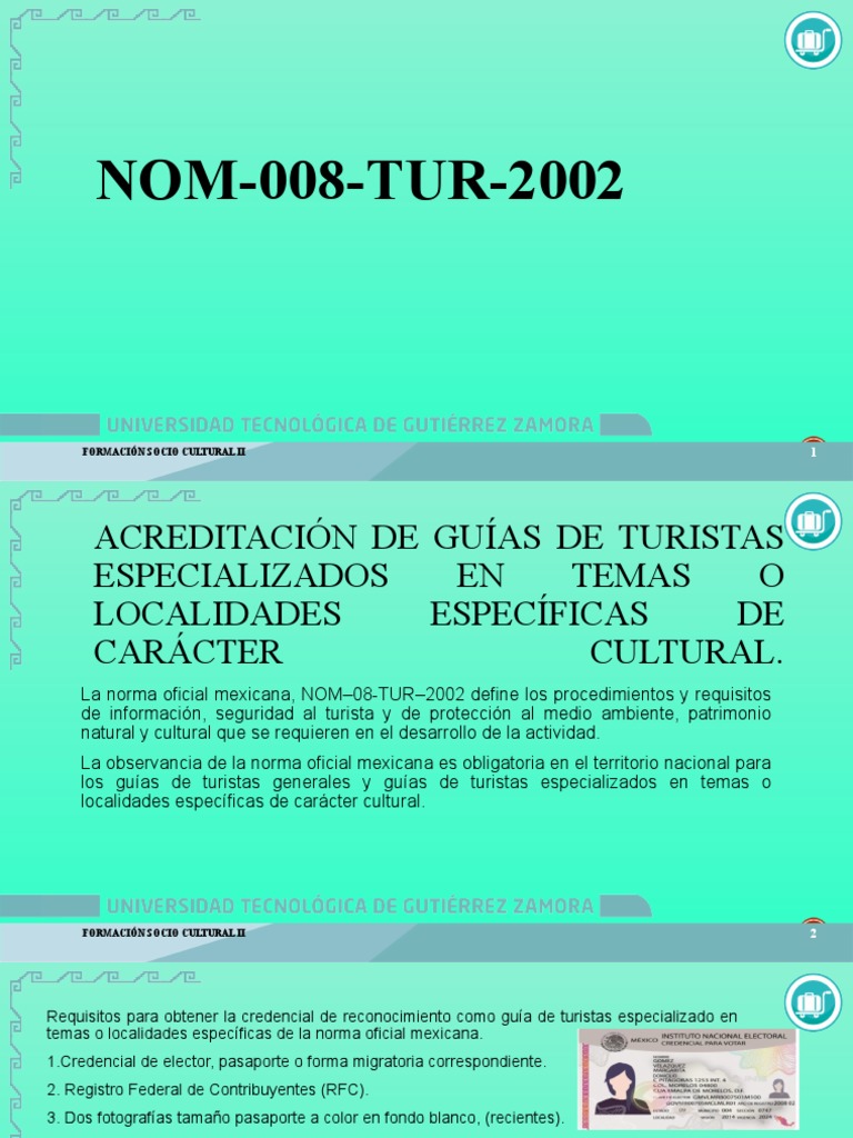 Nom 008 009 093 605 Tur | PDF | Alimentos | Buceo bajo el agua