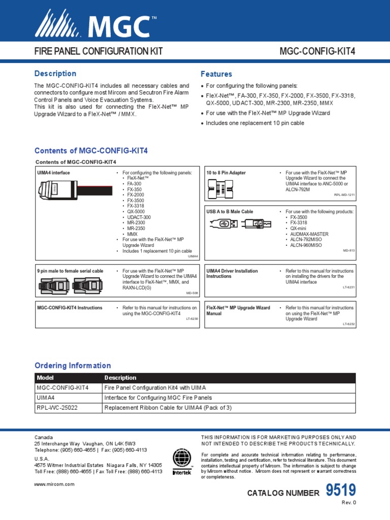 CAT-9519_MGC-CONFIG-KIT4_Fire_Panel_Configuration_Kit | PDF ...