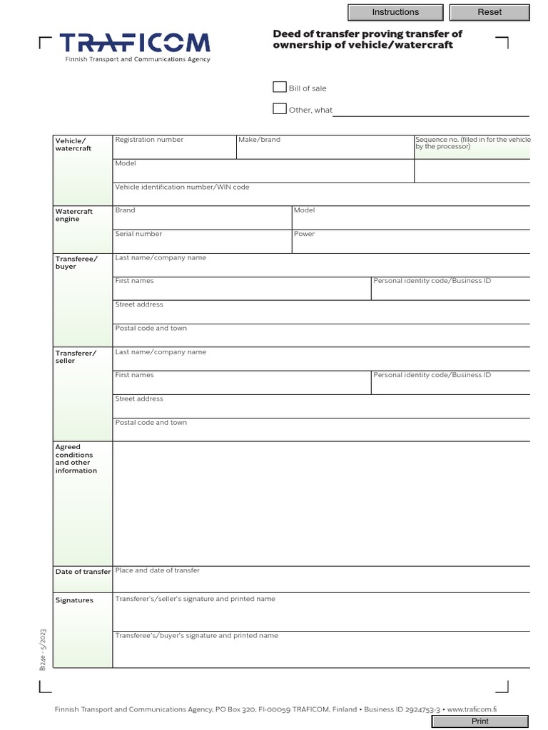 Vehicle Ownership Transfer Document | PDF | Sales