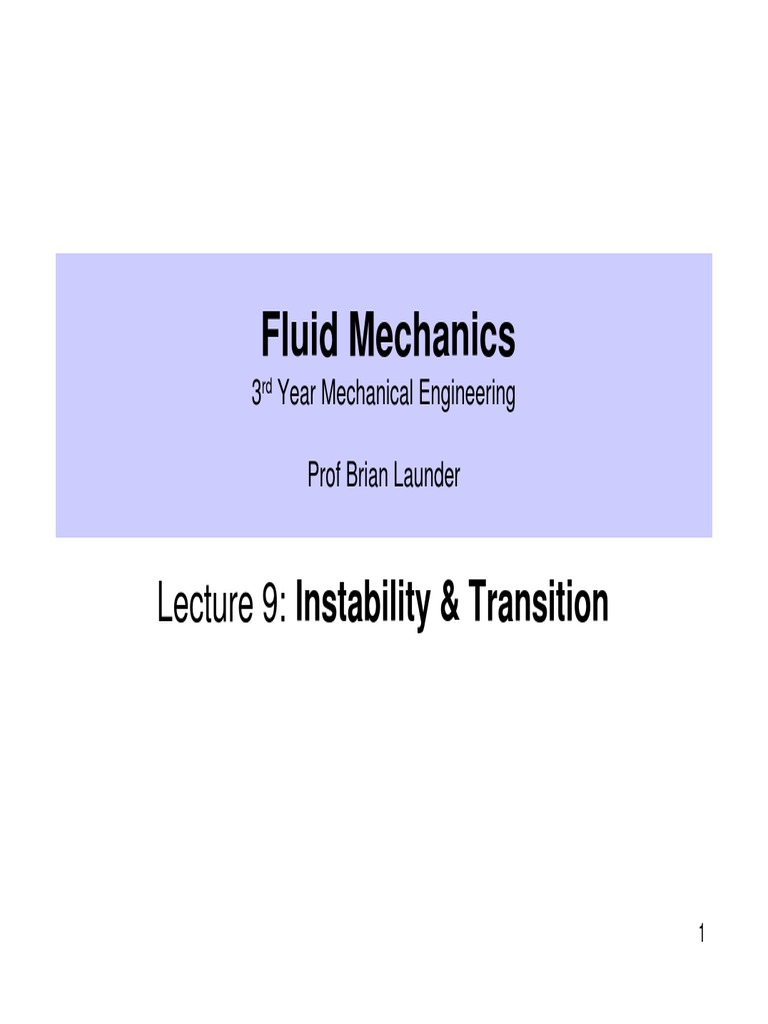 Fluid Mechanics BEL L4 | PDF | Fluid Dynamics | Turbulence