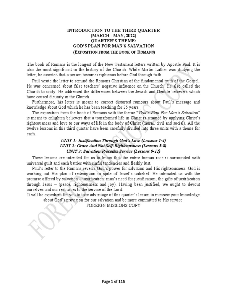 Gofamint 3rd & 4th Quarters Manuals | PDF | Justification (Theology ...