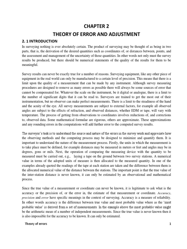 Chapter 2 Thoeory of Errors | PDF | Errors And Residuals | Standard ... Chapter 2 Thoeory of Errors | PDF | Errors And Residuals | Standard ...