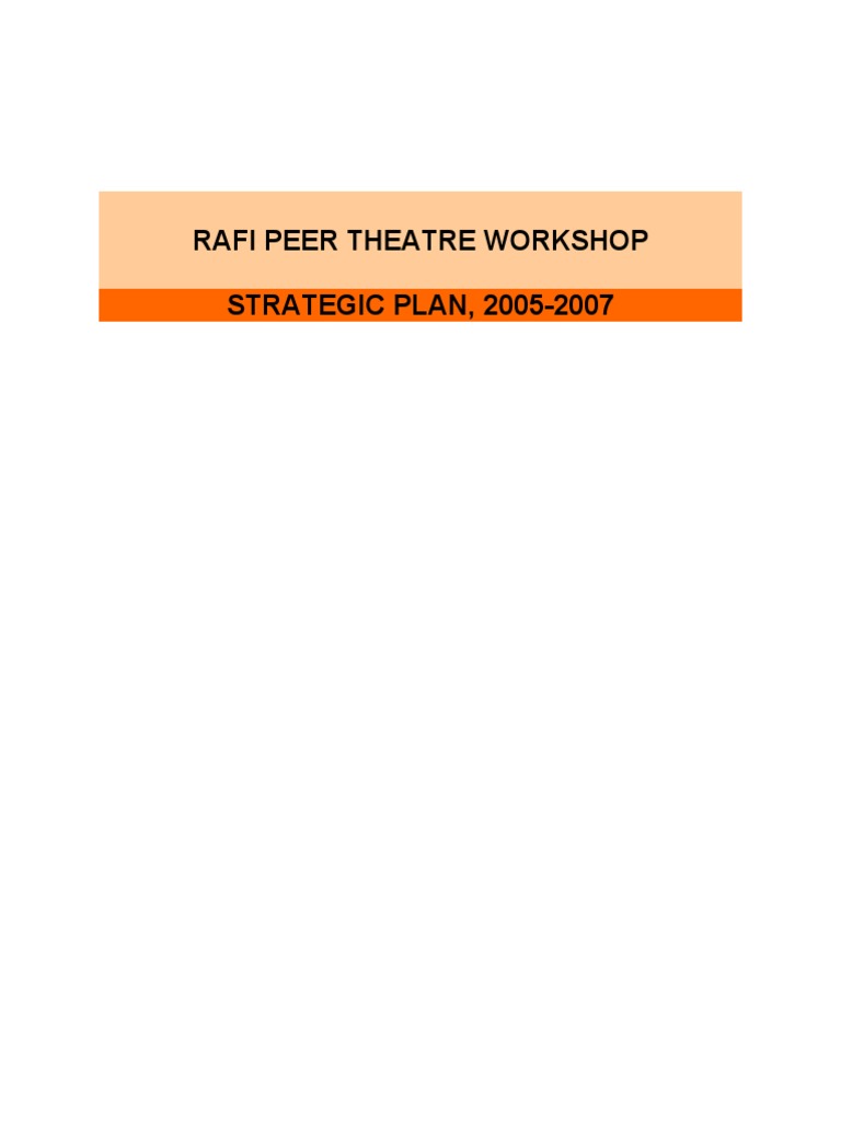 Rafi Peer Theater Workshop Strategic Plan | PDF | Puppetry | Pakistan