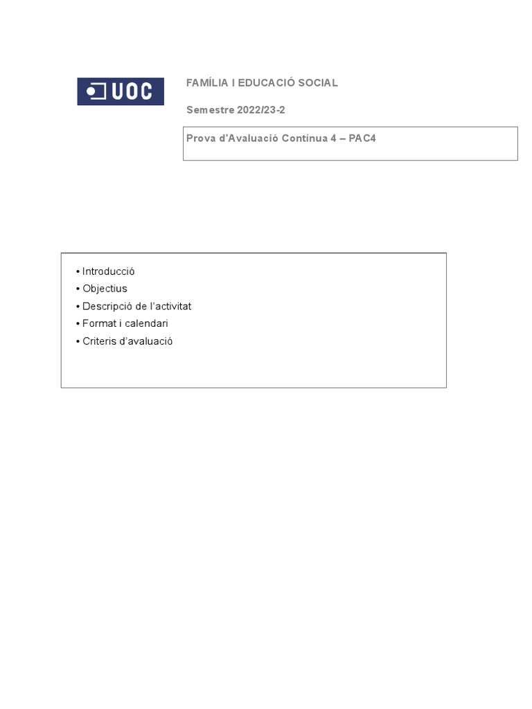 PAC4 La Pràctica D'acció Socioeducativa | PDF