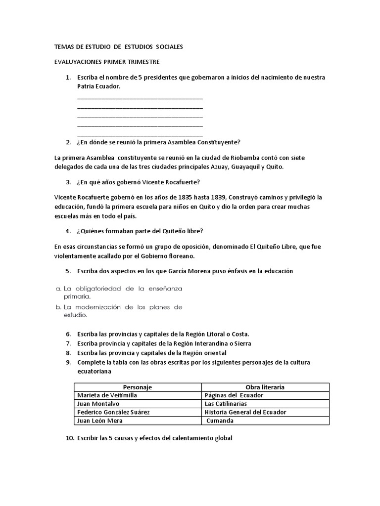Temas de Estudios Sociales en Ecuador | PDF | Viajes y turismo