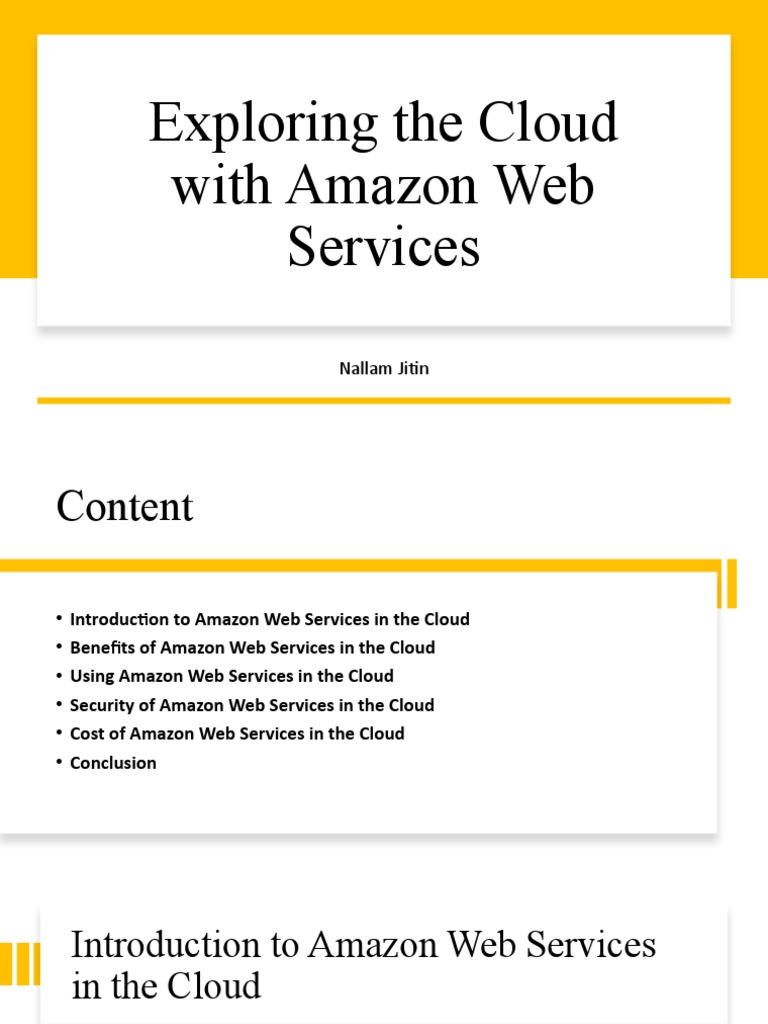 Exploring The Cloud With Amazon Web Services: Nallam Jitin | PDF | Amazon Web Services | Cloud ...