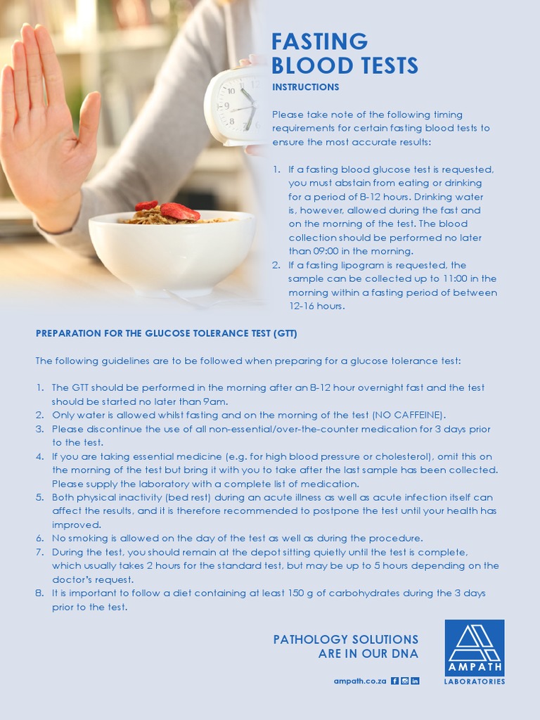 Fasting Blood Test A4 Final | PDF | Fasting | Staple Foods
