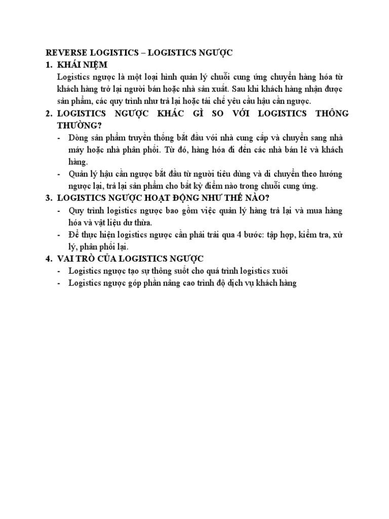 Reverse Logistics | PDF