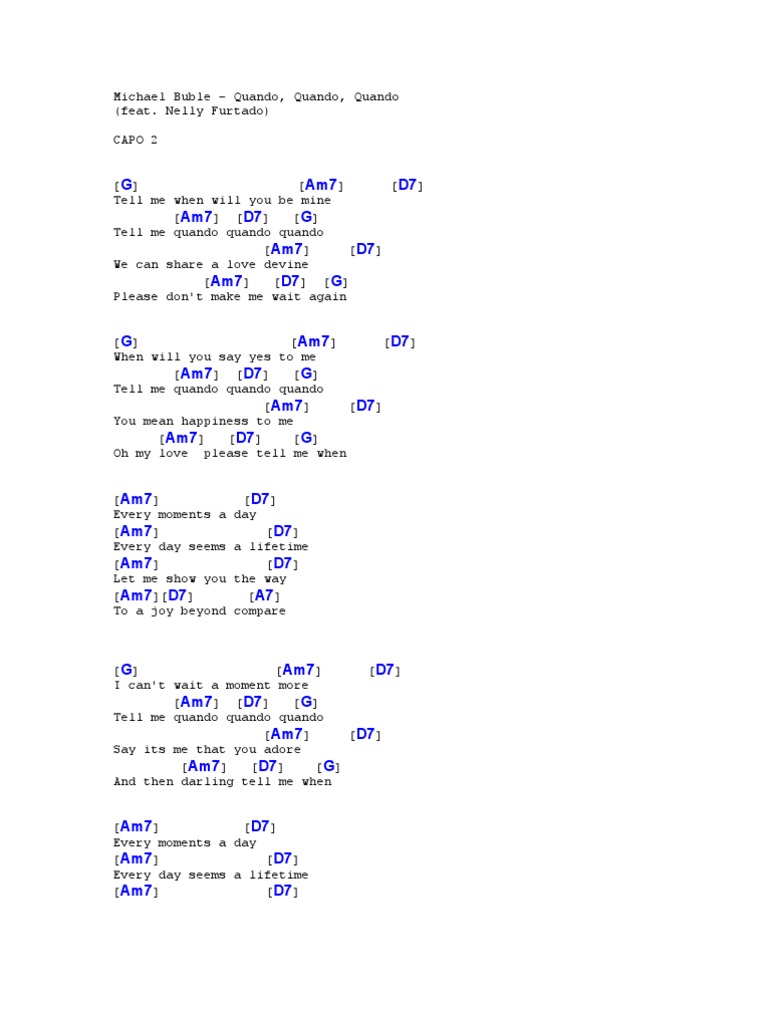 Quando, Quando, Quando Chords & Lyrics | PDF