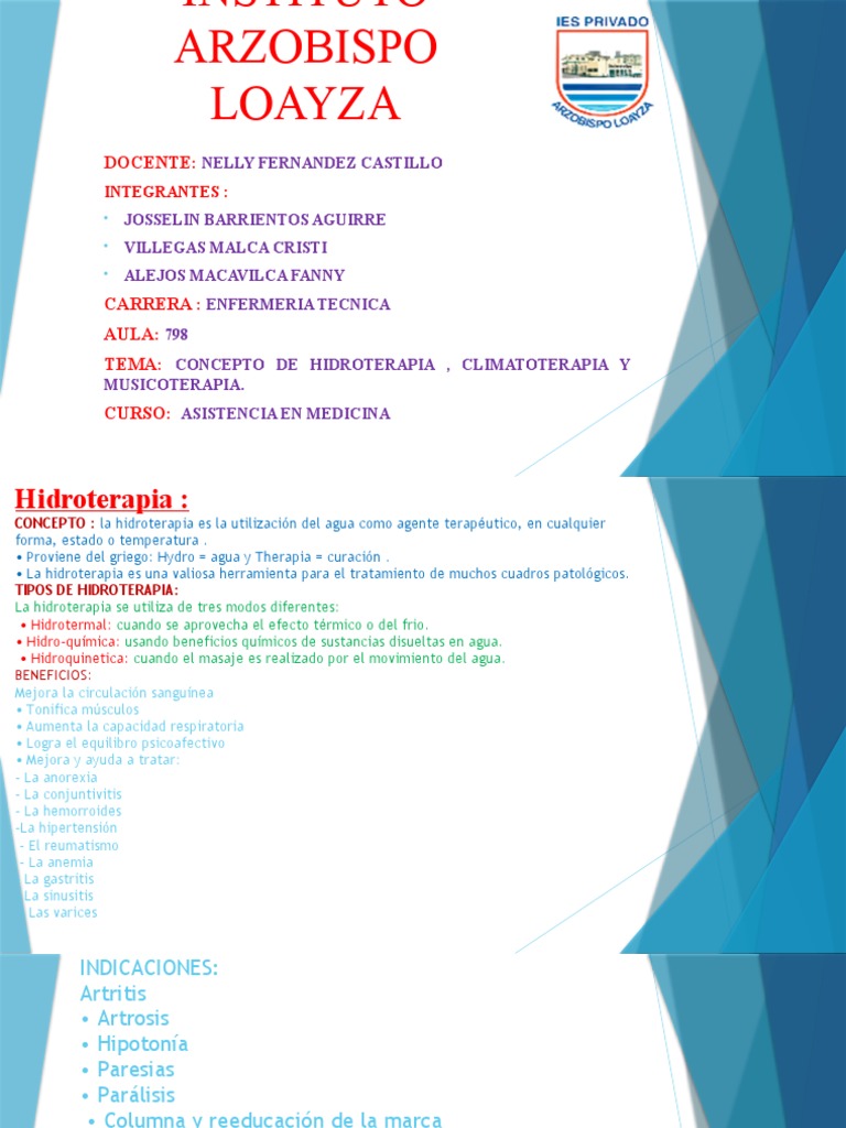 Examen de Hidroterapia y Climatoterapia | PDF | Agua | Especialidades ...