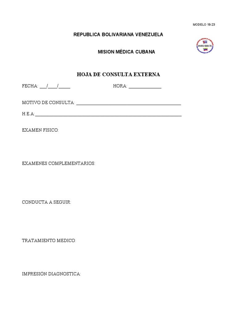 Hoja de Consulta Externa 2 | PDF