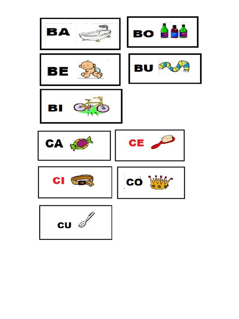 TARJETAS SILABICAS 2020 | PDF