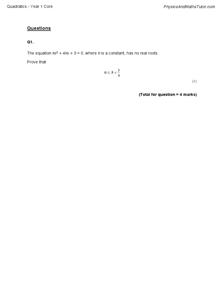 Quadratics | PDF | Quadratic Equation | Mathematics