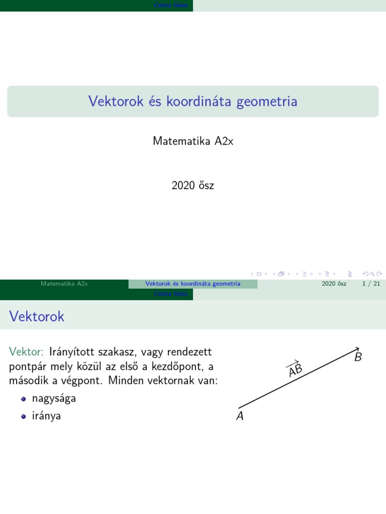 Vektorok És Koord Geom | PDF