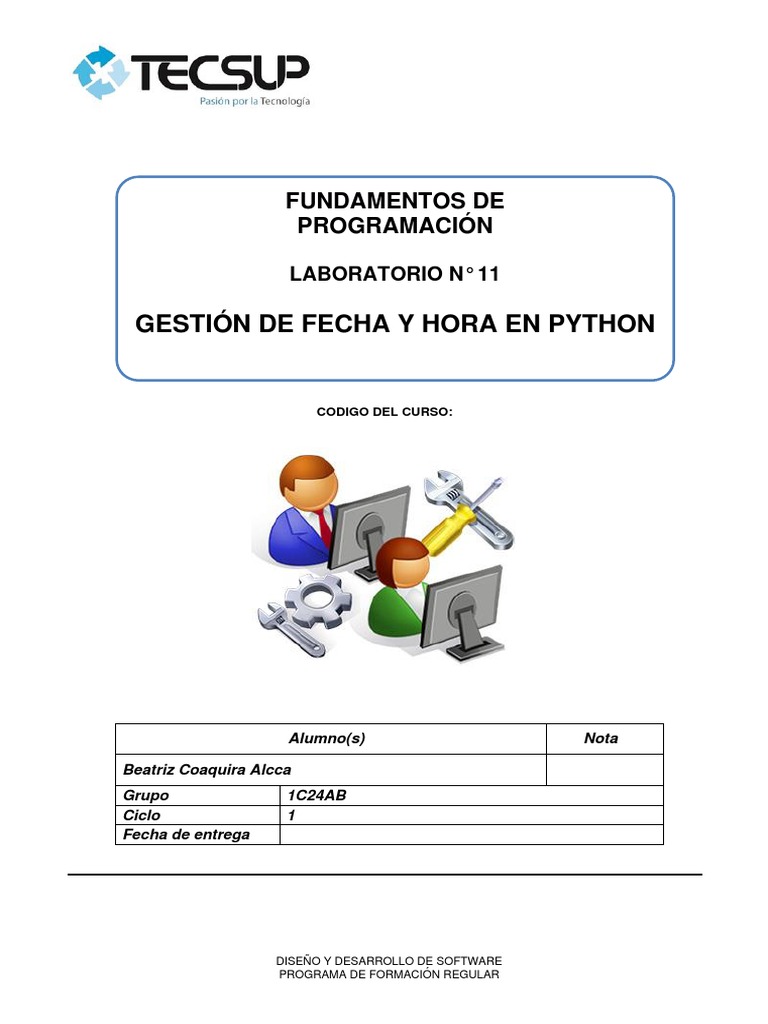 Lab 11 - Gestión de Fecha y Hora en Python | Descargar gratis PDF | Python (lenguaje de ...
