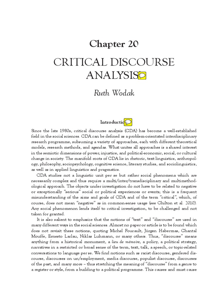 Chapter20 CDA | PDF | Discourse | Semiotics