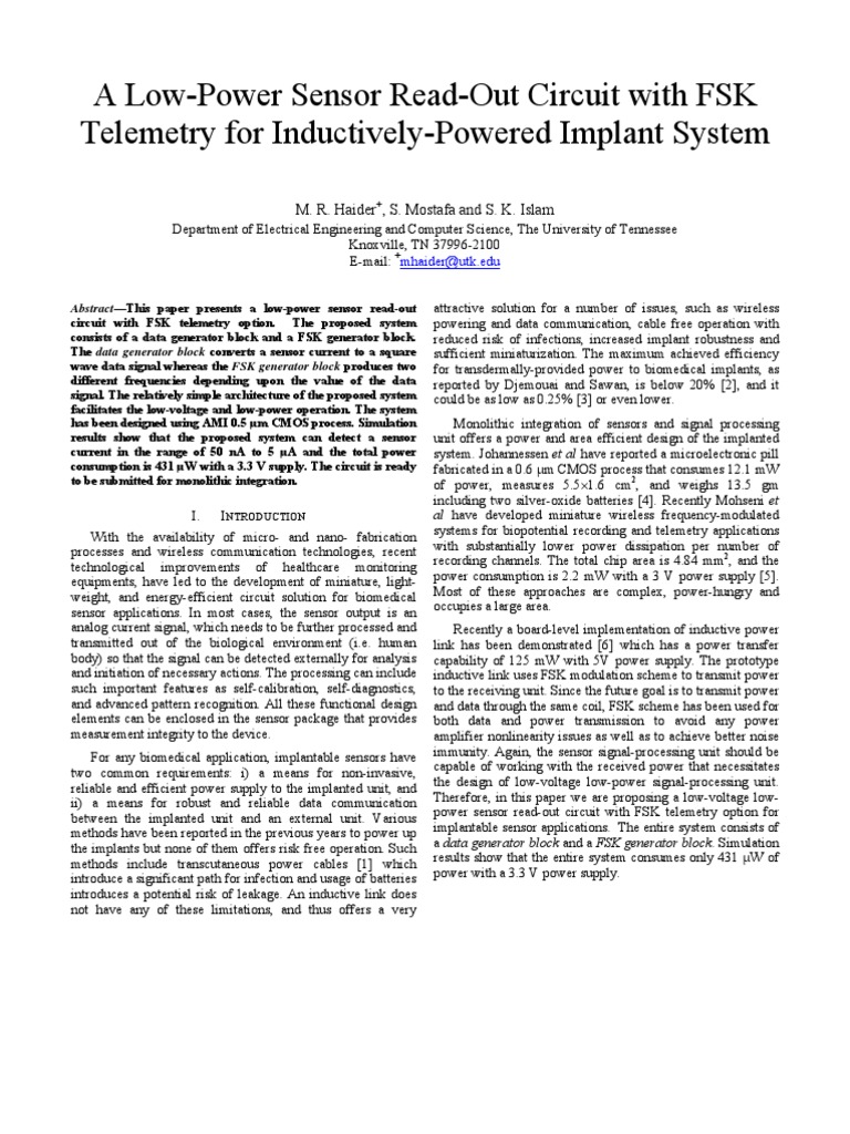 Plugin-SensorReadout FSK Paper | PDF | Mosfet | Capacitor