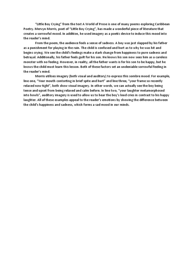 Little Boy Crying | PDF