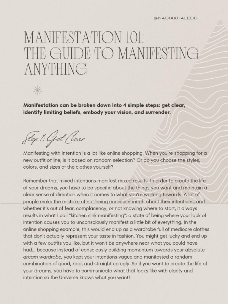 Manifestation 101 | PDF | Reality | Dream